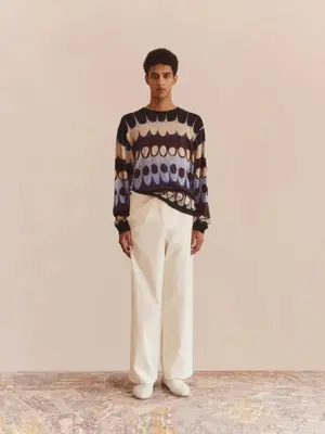 Commas Jacquard Crewneck Sweater - Multicolour