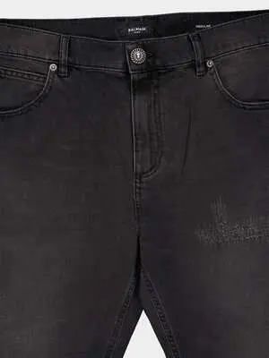 Balmain Washed Effect Denim Jeans