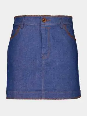 Zimmermann Railway Ascension Mini Denim Skirt - Blue