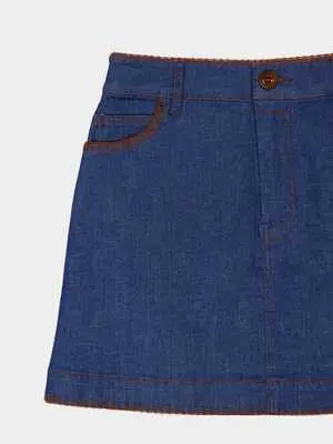 Zimmermann Railway Ascension Mini Denim Skirt - Blue