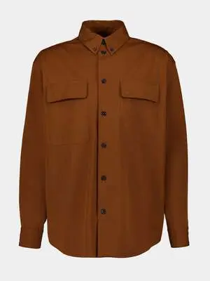 Off-White Tobacco Embroidered Shirt - Brown