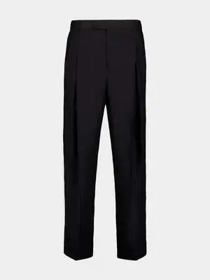 Dolce & Gabbana Classic Linen Straight-fit Trousers - Black