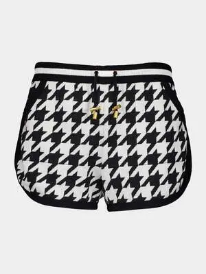 Balmain Houndstooth Jacquard Knit Shorts - White