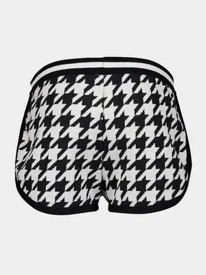 Balmain Houndstooth Jacquard Knit Shorts - White