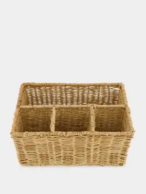 Madam Stoltz Handmade Rattan Organizer - Brown