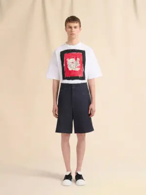 Marni Stretch Denim Trompe L'oeil Bermuda Shorts - Blue