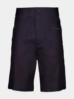 Marni Stretch Denim Trompe L'oeil Bermuda Shorts - Blue