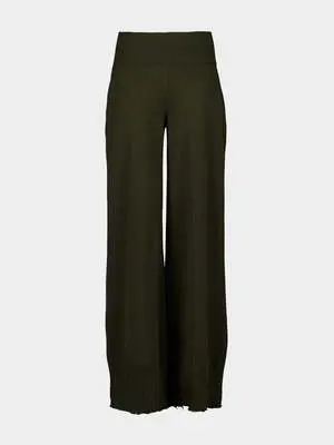 Stella McCartney Casual Fit Wool Blend Trousers - Green
