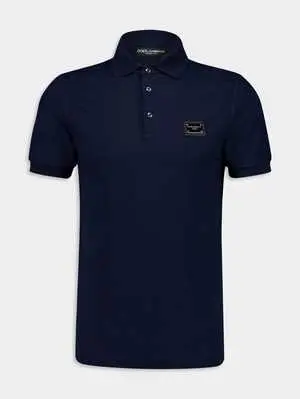 Dolce & Gabbana Cotton Piqué Polo Shirt - Blue