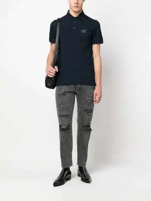 Dolce & Gabbana Cotton Piqué Polo Shirt - Blue