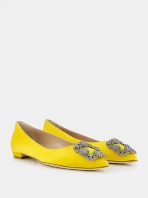 Manolo Blahnik Hangisiflat Ballerinas - Yellow