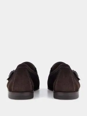 Santoni Suede Double-buckle Loafers