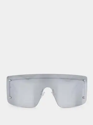 Alexander McQueen Mask Sunglasses With Spike Studs - Grey