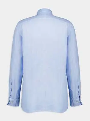 120% Lino Mermaid Linen Shirt - Blue