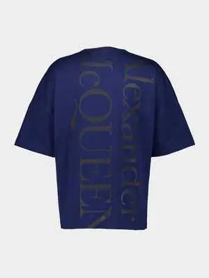 Alexander McQueen Exploded Logo Oversized T-shirt - Blue