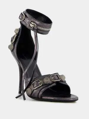 Balenciaga Cagole 110mm Studded Sandals - Grey