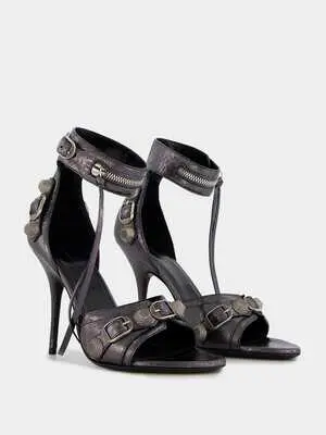 Balenciaga Cagole 110mm Studded Sandals - Grey