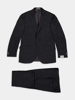 Corneliani Charcoal Wool Suit - Black
