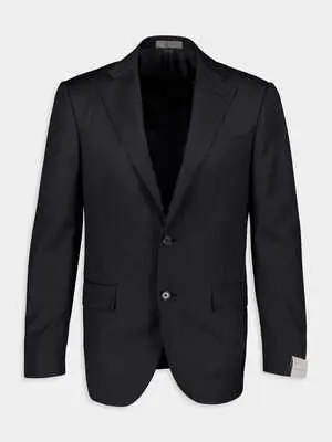 Corneliani Charcoal Wool Suit - Black