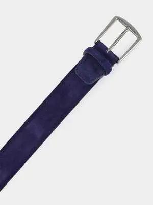 AURELIEN Suede Leather Belt - Blue