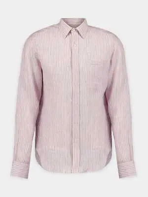 120% Lino Striped Shirt - Pink