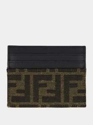 Fendi Ff Jacquard Card Holder - Brown