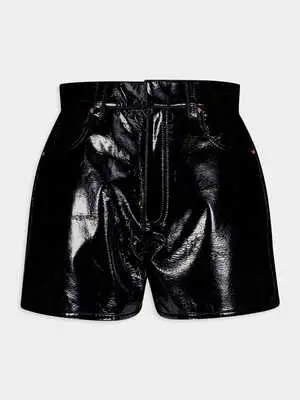Casablanca Patent Pu Logo Shorts