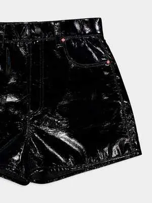 Casablanca Patent Pu Logo Shorts