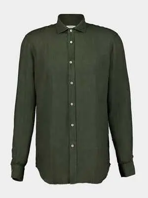 Boglioli Olive Linen Shirt - Green