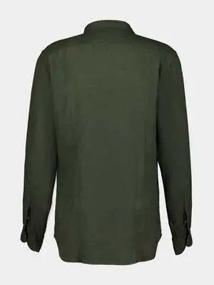 Boglioli Olive Linen Shirt - Green