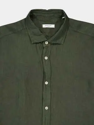 Boglioli Olive Linen Shirt - Green