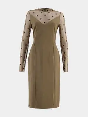 Givenchy Monogrammed V-neck Midi Dress - Green