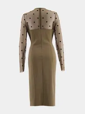 Givenchy Monogrammed V-neck Midi Dress