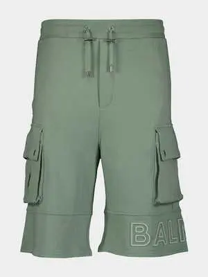 Balmain Embossed Cargo Shorts - Green