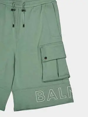 Balmain Embossed Cargo Shorts - Green