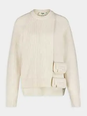 Fendi Wool Cashmere Jumper With Pockets - Beige