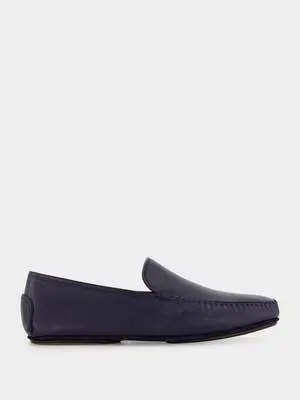 Manolo Blahnik Mayfair Leather Loafers - Blue