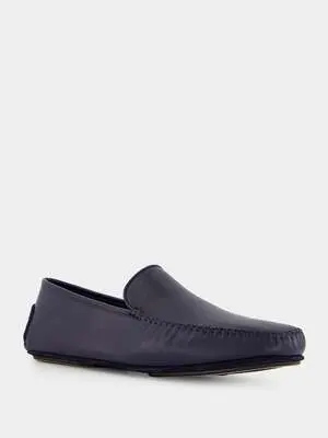 Manolo Blahnik Mayfair Leather Loafers - Blue