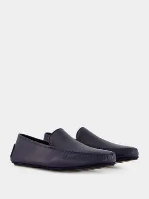 Manolo Blahnik Mayfair Leather Loafers - Blue