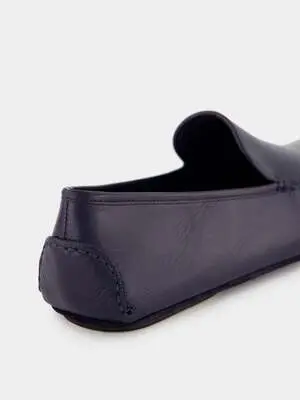 Manolo Blahnik Mayfair Leather Loafers - Blue