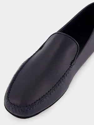 Manolo Blahnik Mayfair Leather Loafers - Blue