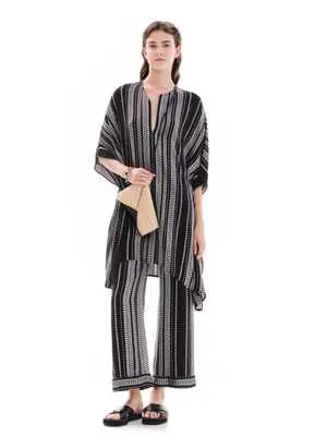 Zeus+dione Anemone Striped Silk Kaftan