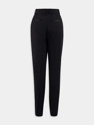Dolce & Gabbana Wool Gabardine Cigarette Pants - Black
