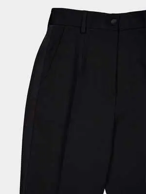 Dolce & Gabbana Wool Gabardine Cigarette Pants - Black