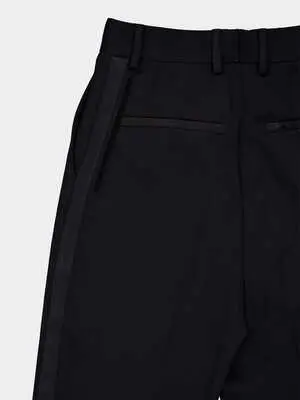 Dolce & Gabbana Wool Gabardine Cigarette Pants - Black