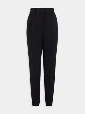Dolce & Gabbana Wool Gabardine Cigarette Pants - Black