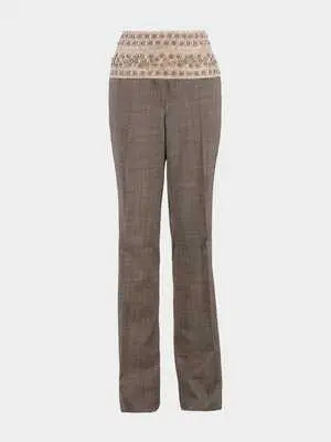 Stella McCartney Crystal-embellished Wool Trousers - Green