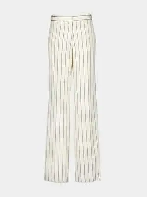Stella McCartney Pinstripe Straight-leg Trousers - Cream