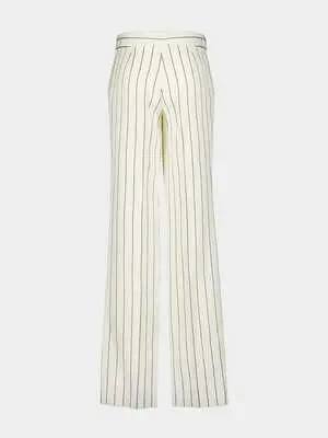 Stella McCartney Pinstripe Straight-leg Trousers - Cream