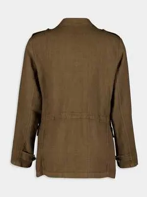 Boglioli Garment-dyed Linen Field Jacket - Brown